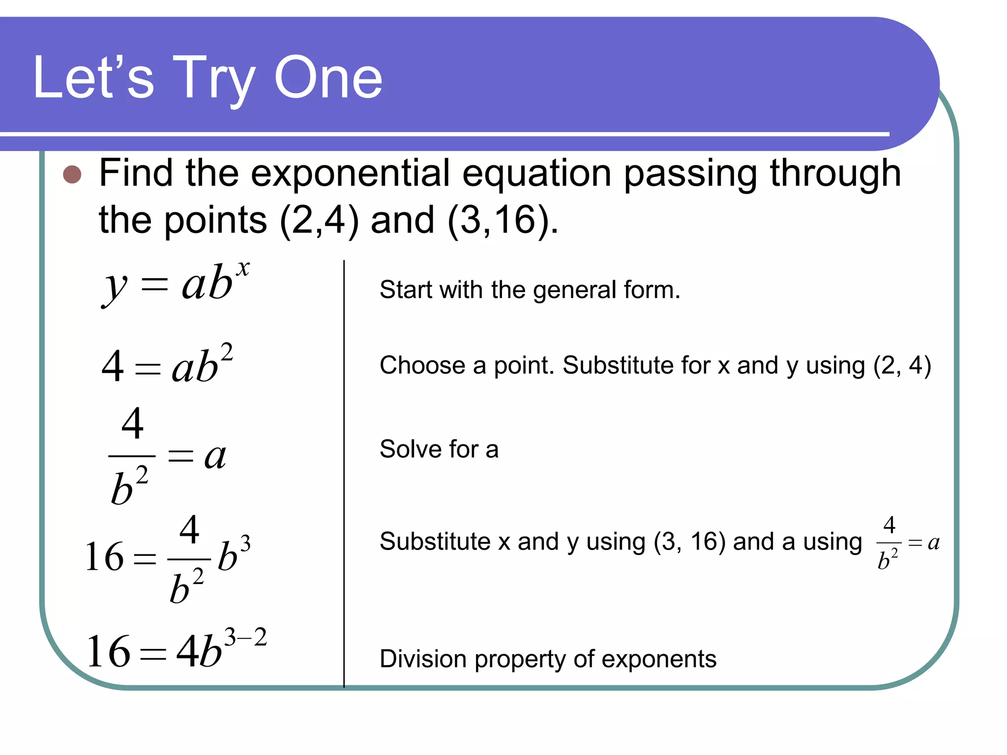 7.2 Alg 2 exploring exponential models | PPTX