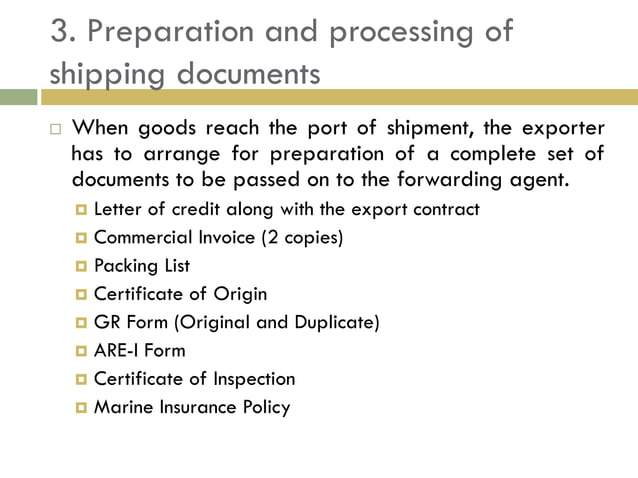 Stages of export order | PPT | Free Download