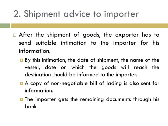 Stages of export order | PPT | Free Download