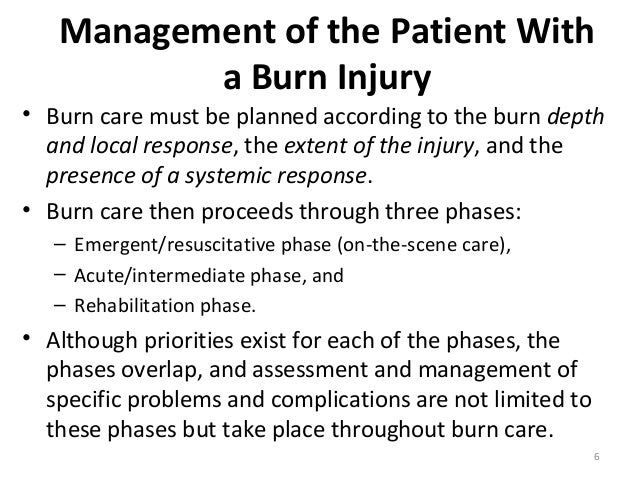 management of a burn patient