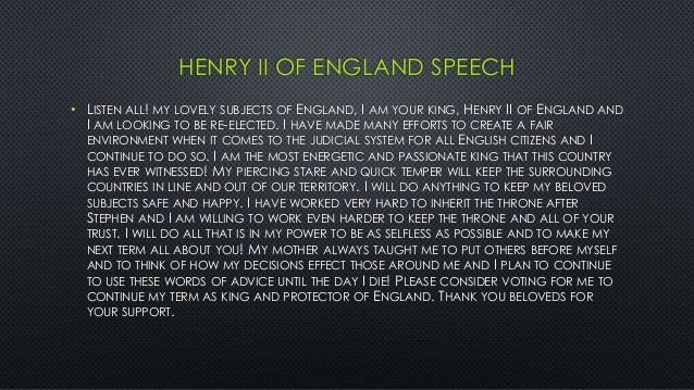 7.7 Re-Election Poster and Speech for Henry II of England