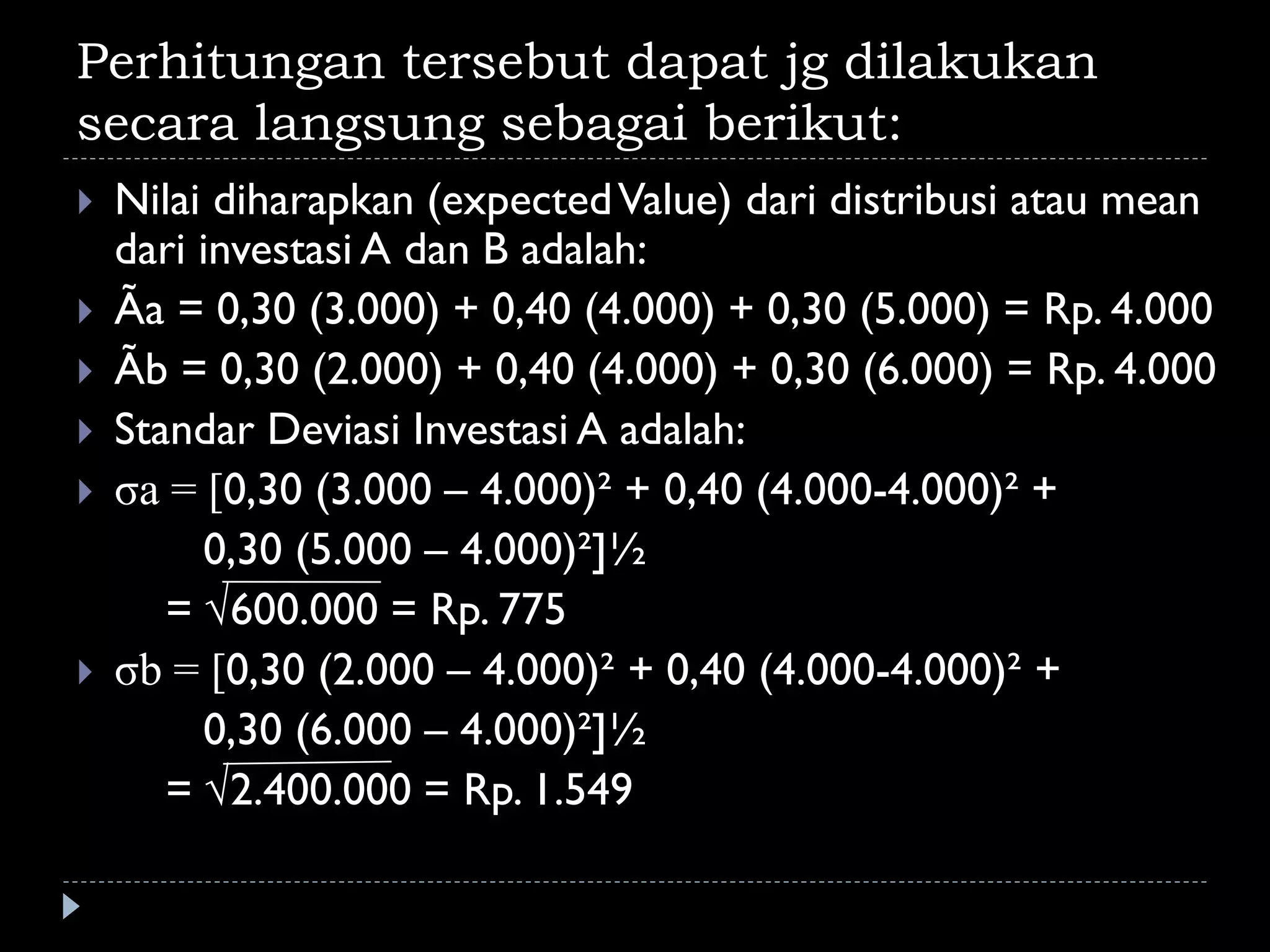 7. analisa resiko dan hasil dalam investasi | PPTX