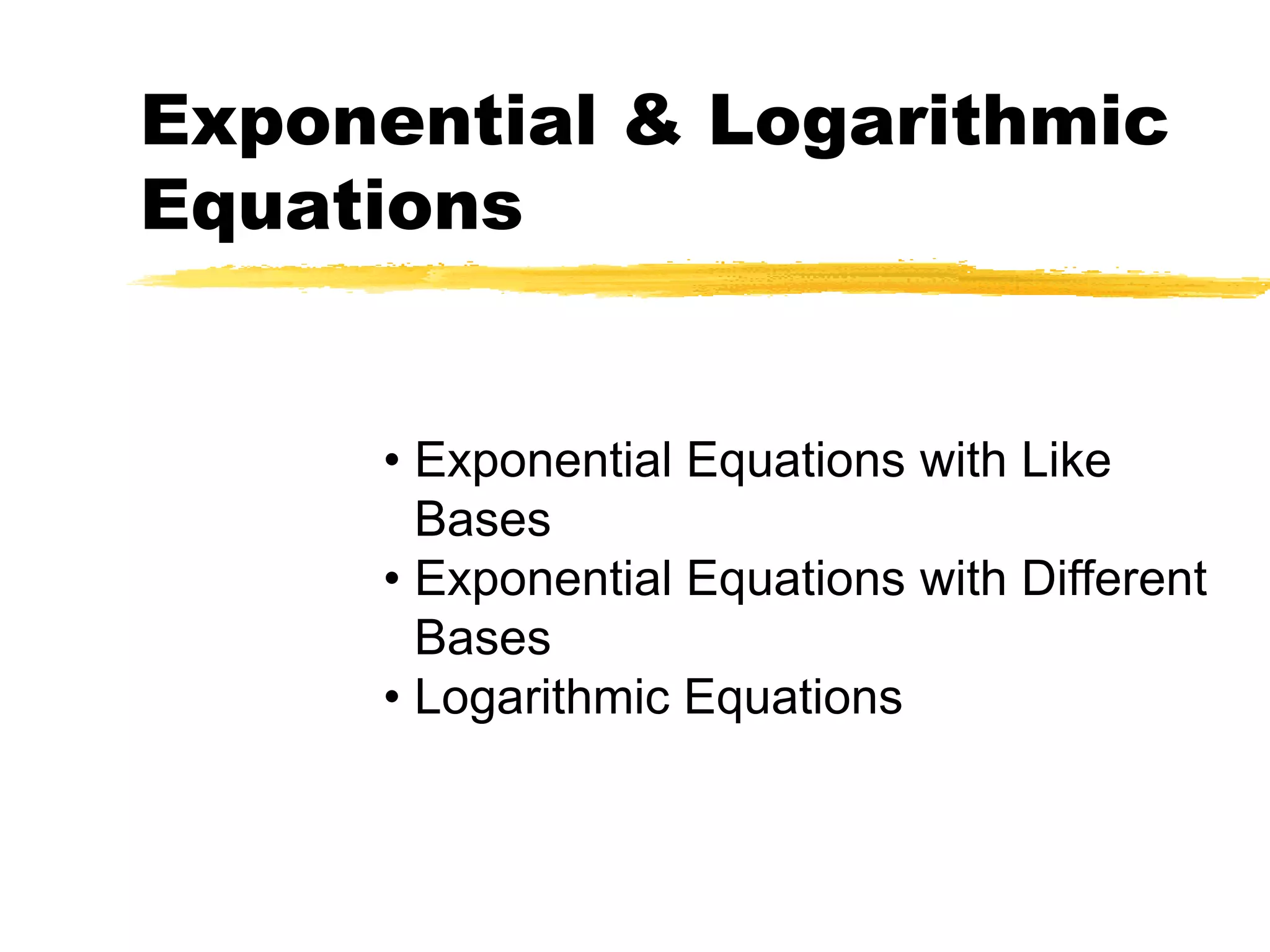 7.6 solving logarithmic equations | PPTX