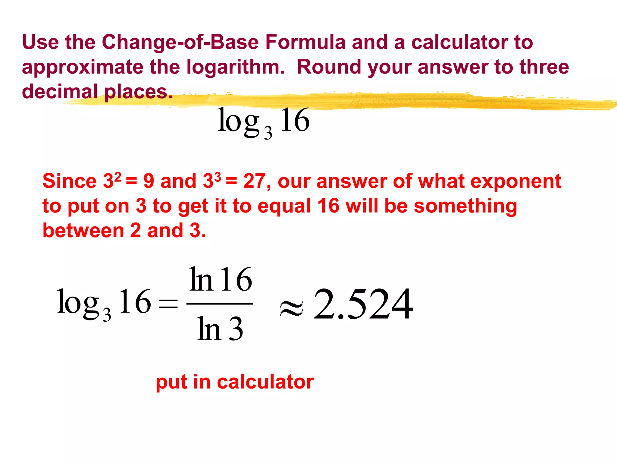 7.6 solving logarithmic equations | PPTX
