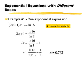 7.6 solving logarithmic equations | PPT