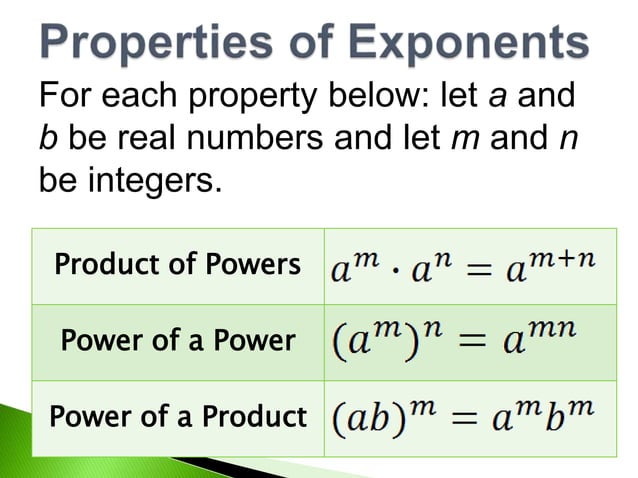 7.1 properties of exponents | PPT