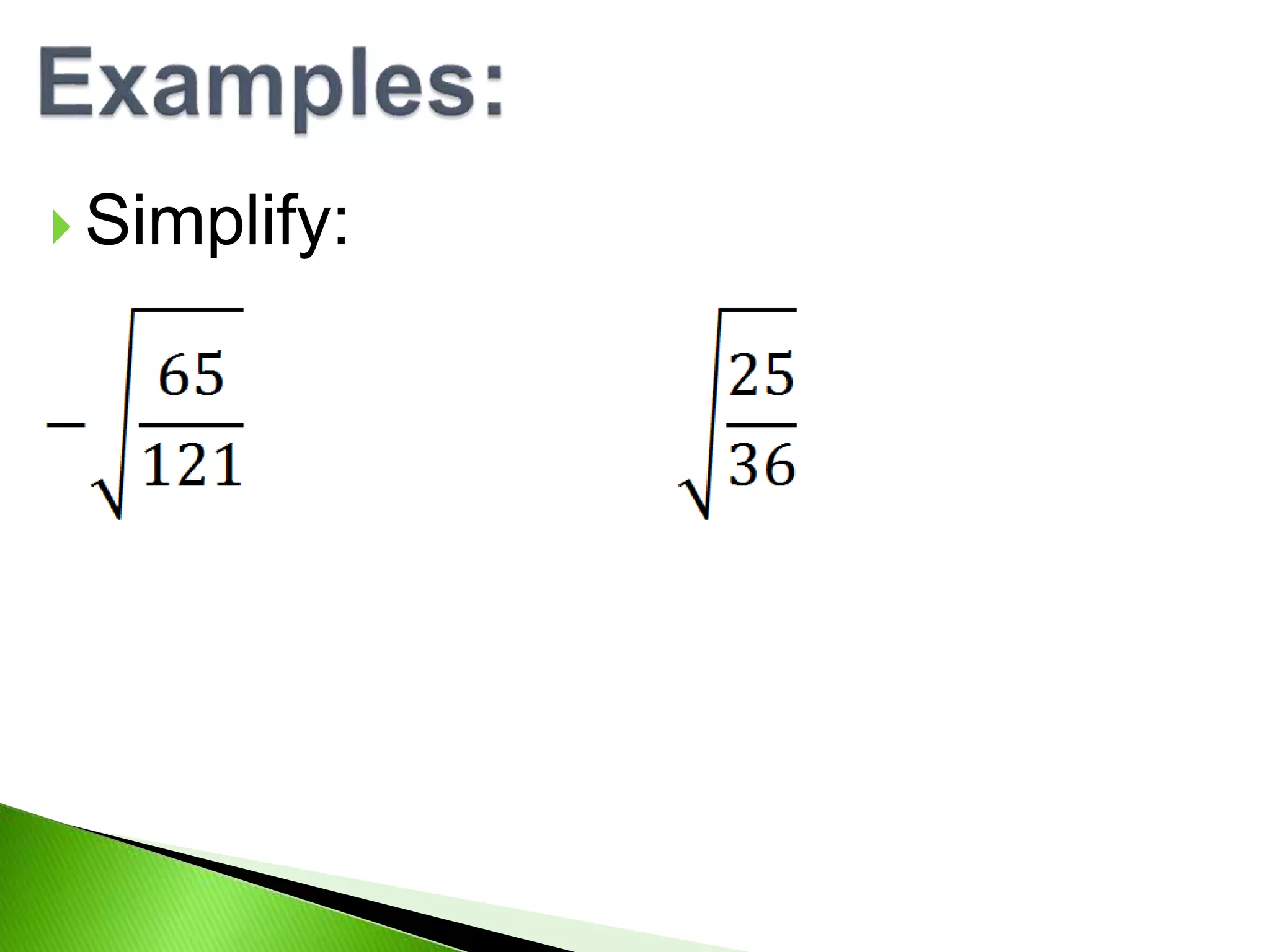7.2 simplifying radicals | PPTX
