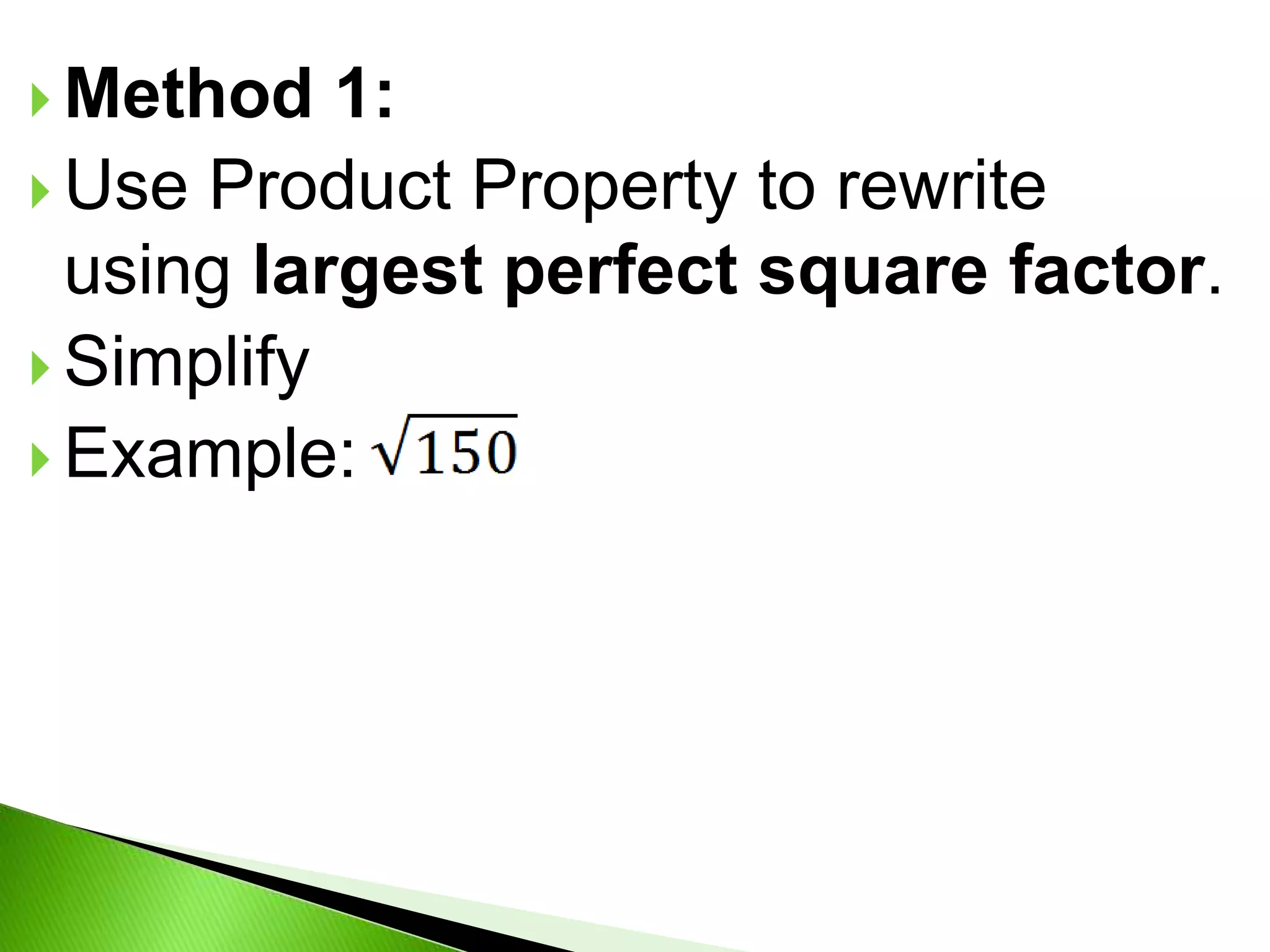 7.2 simplifying radicals | PPTX