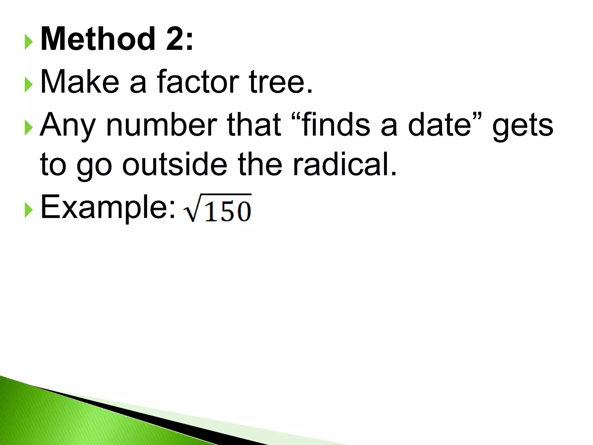 7.2 simplifying radicals | PPTX