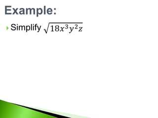 7.2 simplifying radicals | PPTX