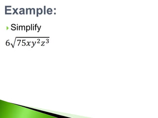 7.2 simplifying radicals | PPTX
