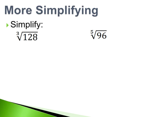 7.2 simplifying radicals | PPTX