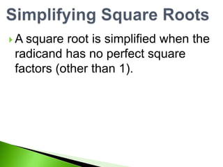 7.2 simplifying radicals | PPTX