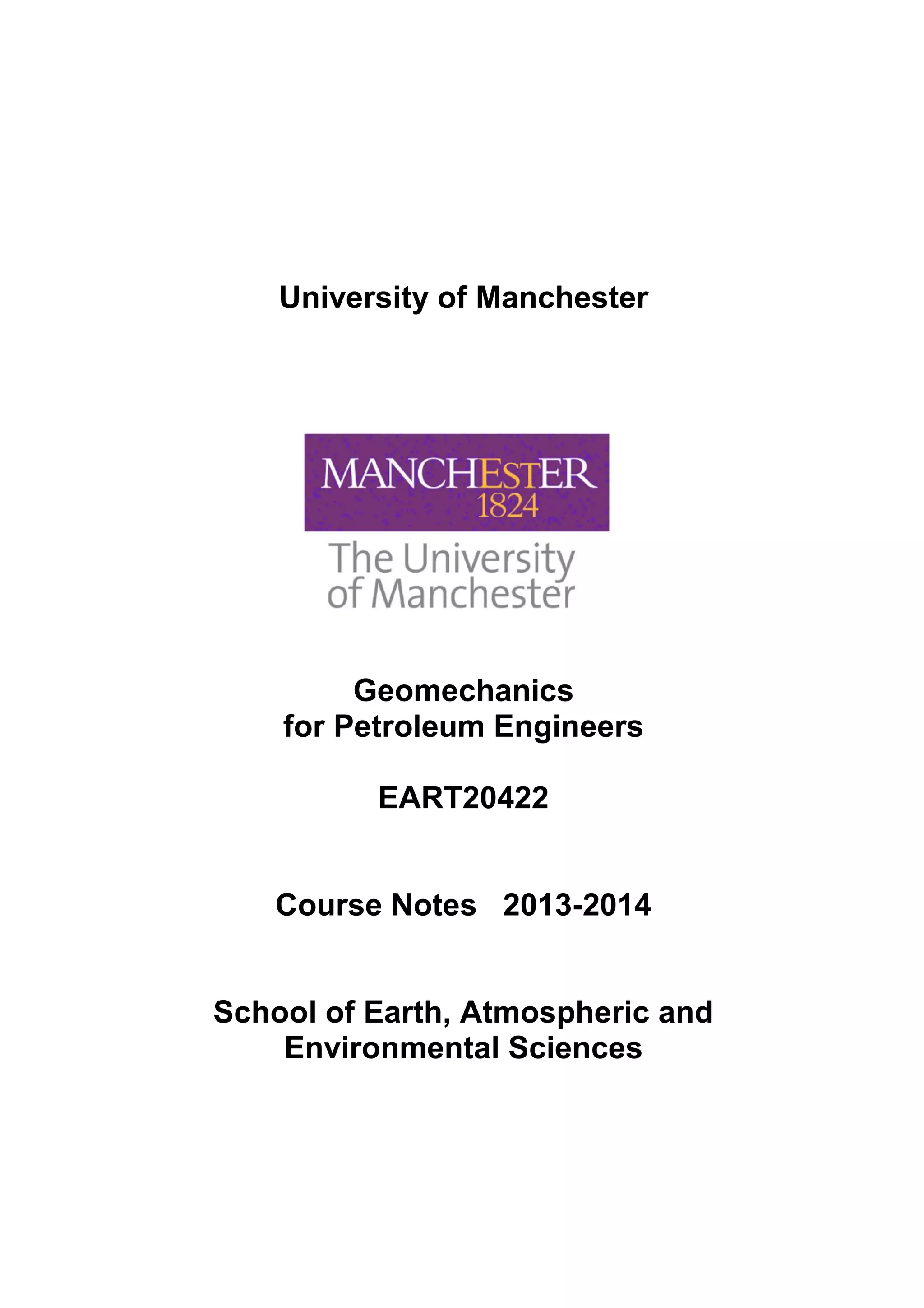 Geomechanics for Petroleum Engineers | PDF