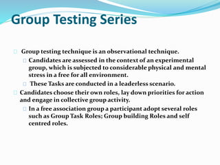 Group testing technique used in SSB for career as an officer in Defence ...