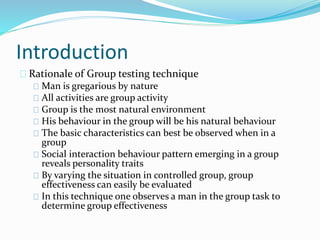 Group testing technique used in SSB for career as an officer in Defence ...