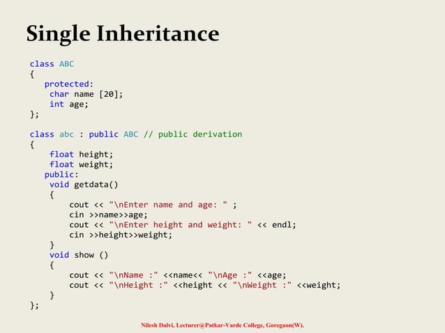 Inheritance : Extending Classes