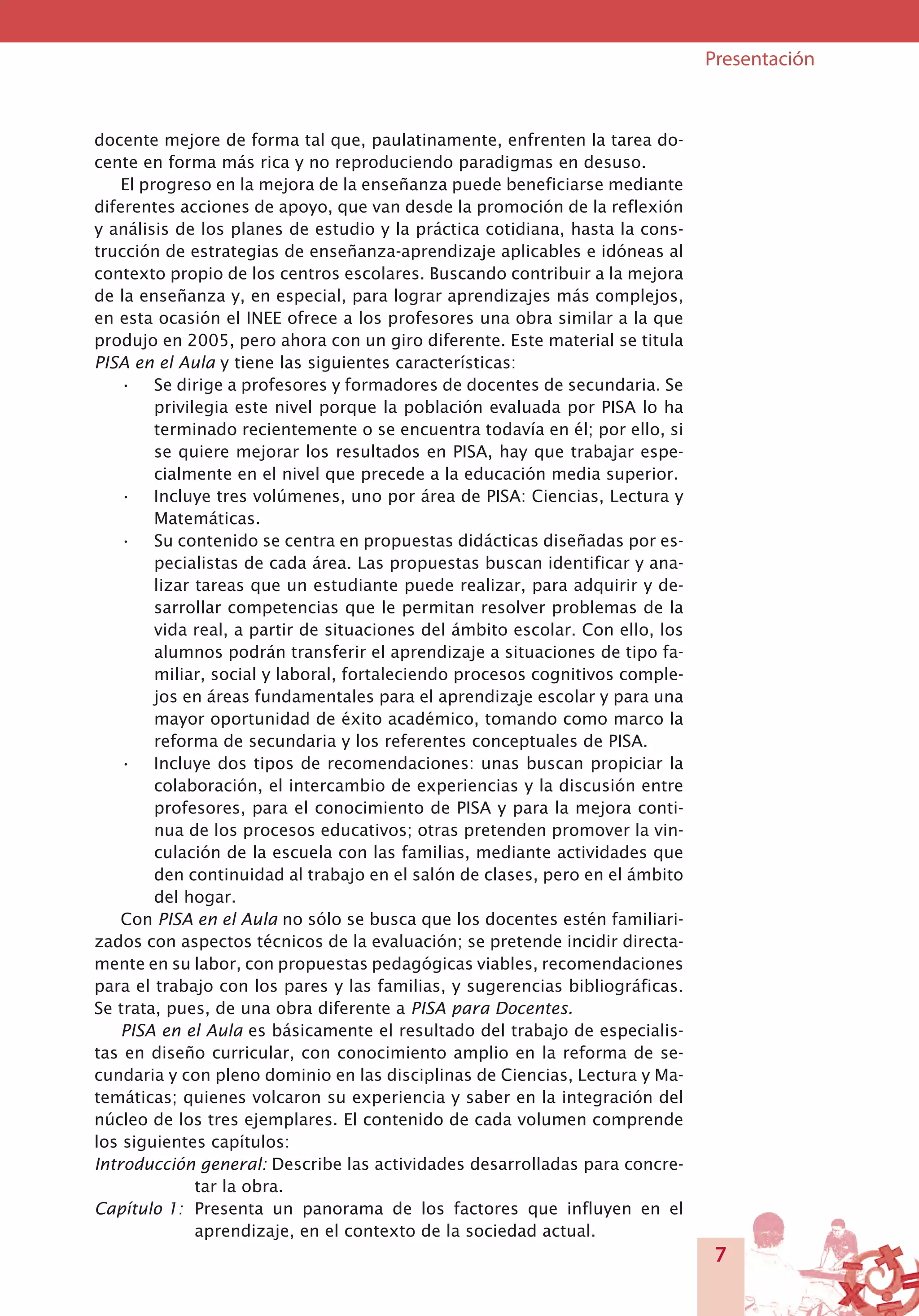 7. pisa en el aula. materiales para apoyar la práctica educativa. | PDF