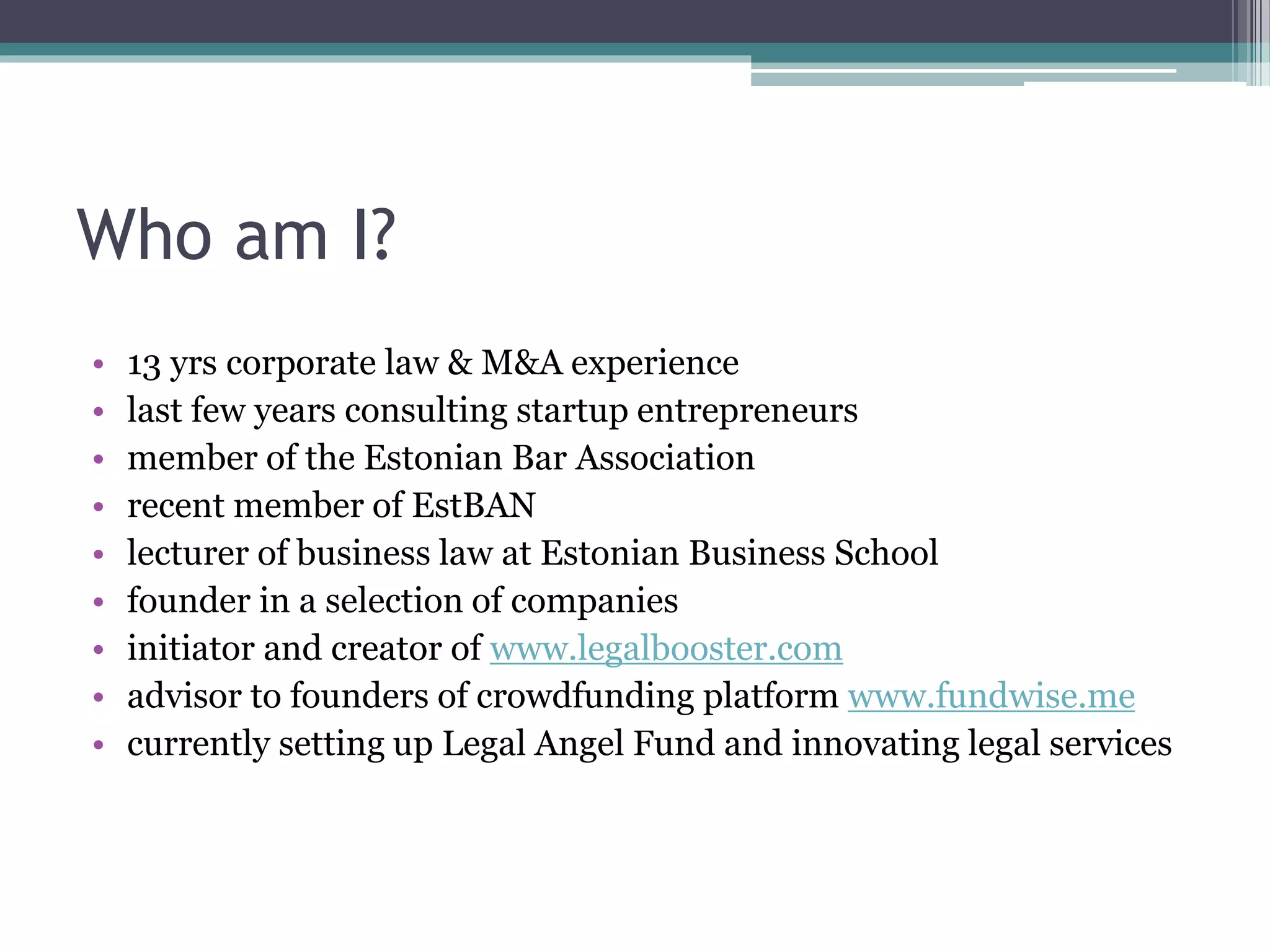 Presentation on termsheet at EstBAN and LatBAN Summer Camp 2014 by Anne ...