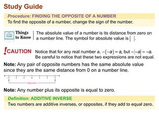 7.6 finding the opposite of a real number | PPT