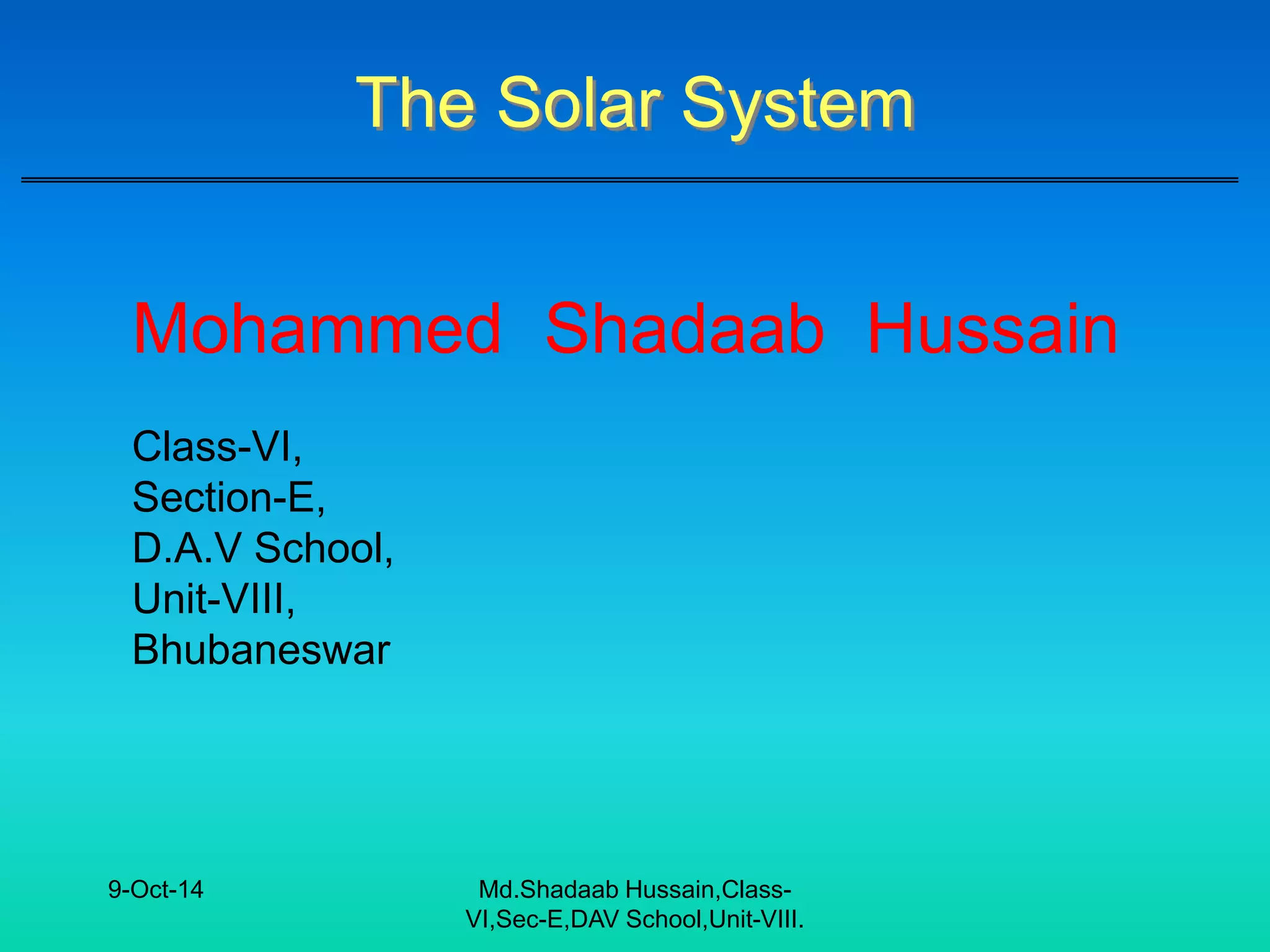 The Solar system | PPTX