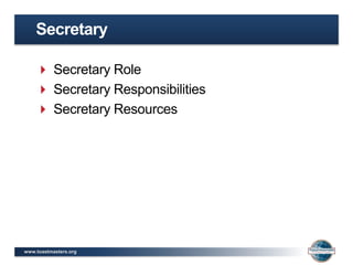 How to suceed as Club Secretary | PPTX