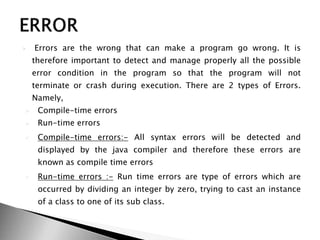 7.error management and exception handling | PPT