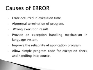 7.error management and exception handling | PPT