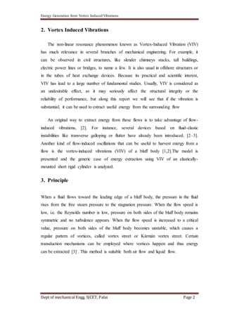 Energy generation from vortex induced vibrations report | DOCX ...