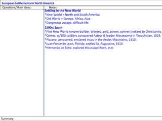 7. European Settlement in North America | PPTX