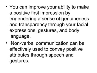 7. non verbal communication and impression management | PPT