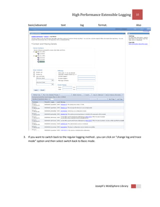 WebSphere : High Performance Extensible Logging | PDF