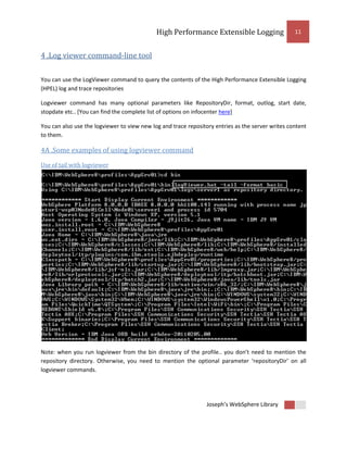 WebSphere : High Performance Extensible Logging | PDF