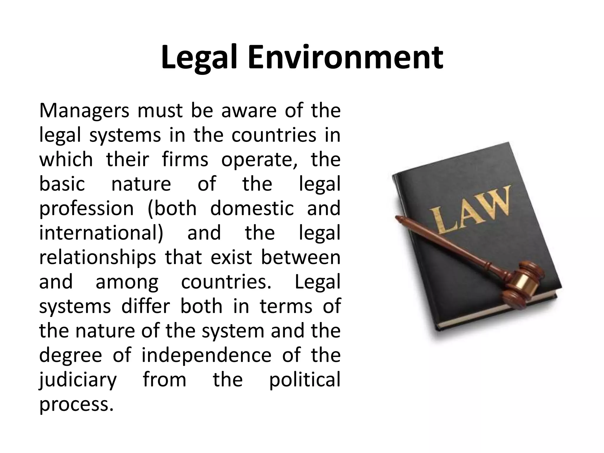 Legal Environment - International Business - Manu Melwin Joy | PPTX