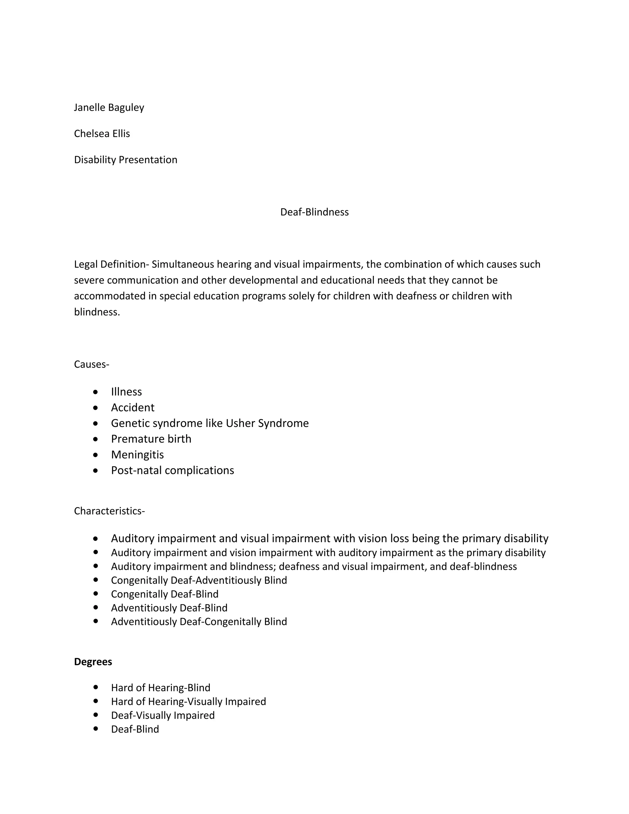 8-14 Disability Presentation Handouts | PDF