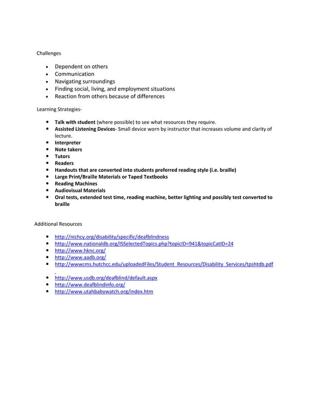 8-14 Disability Presentation Handouts | PDF
