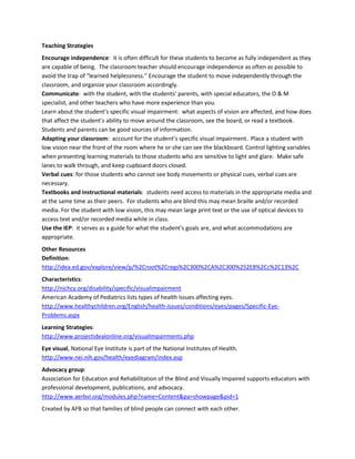 8-14 Disability Presentation Handouts | PDF