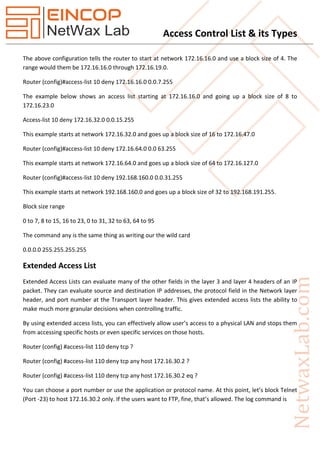 Access Control List & its Types | PDF