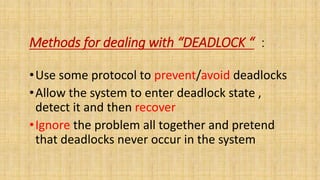 deadlock handling | PPTX