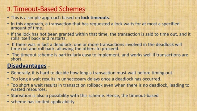 deadlock handling | PPTX | Databases | Computer Software and Applications