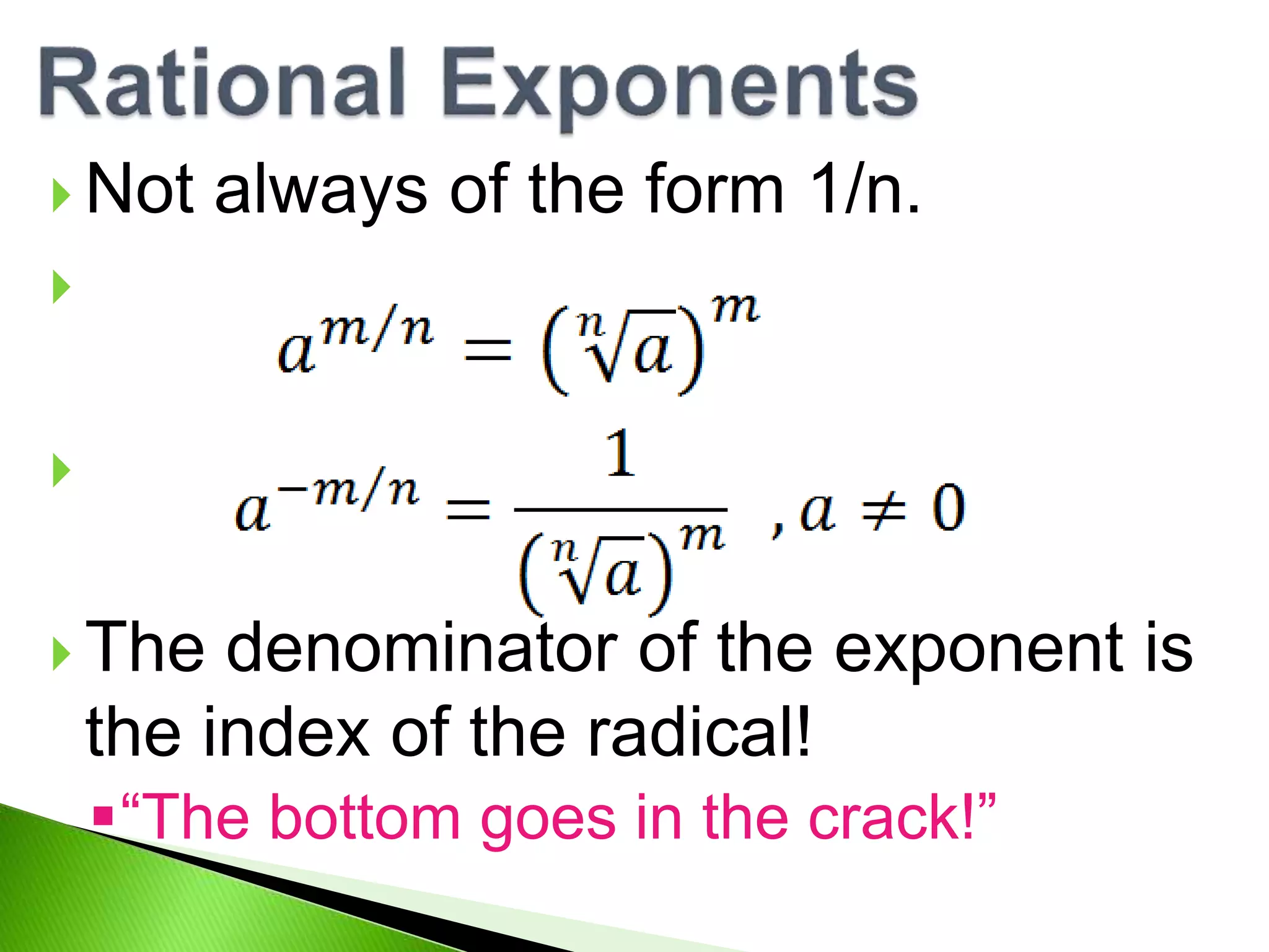 7.3 rational exponents | PPT