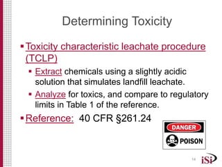 Baker, John, iSi Environmental, Crash Course in Hazardous Waste ...