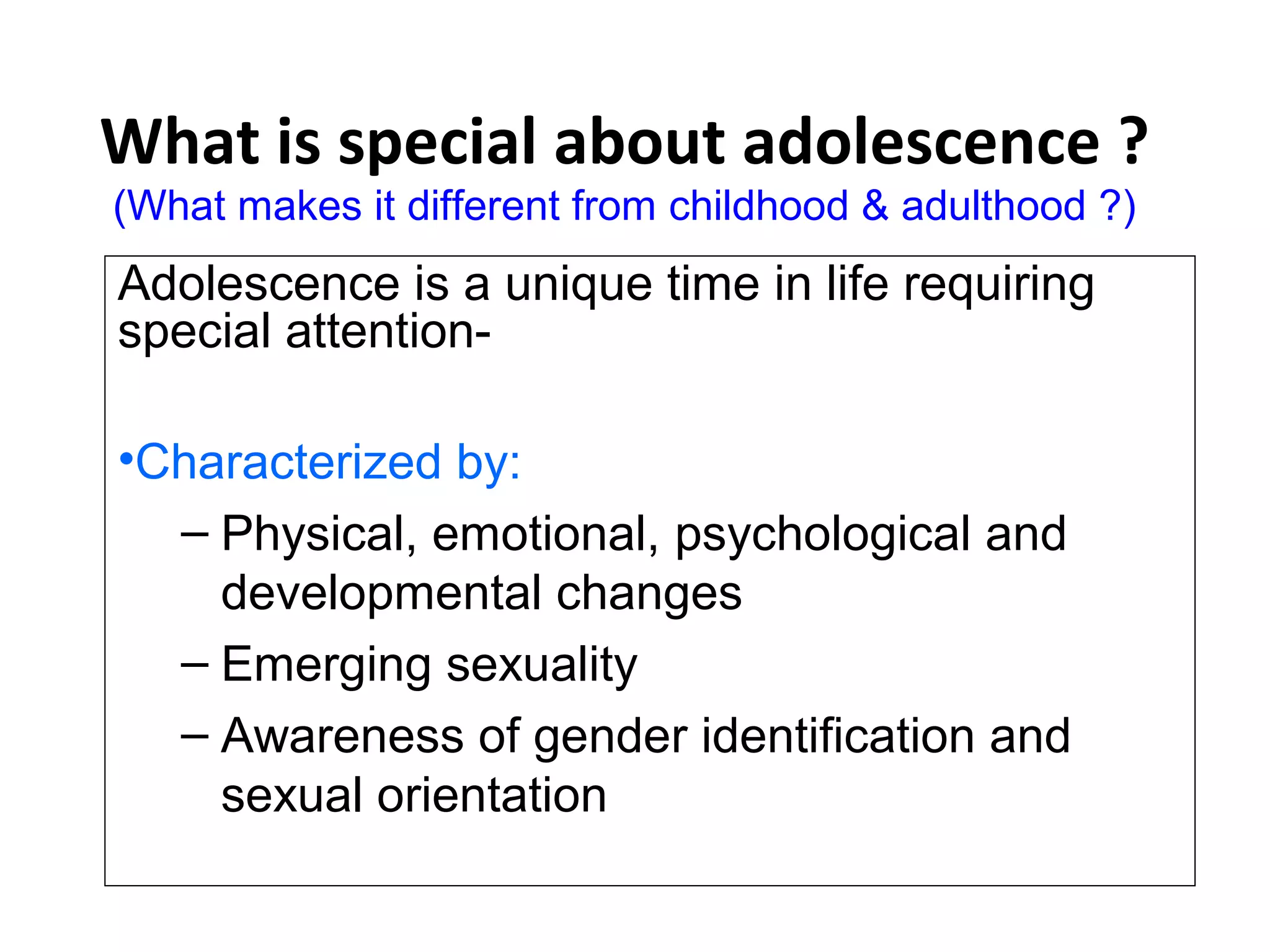Concept of Adolescent Sexual & Reproductive Health (ASRH), Problems ...