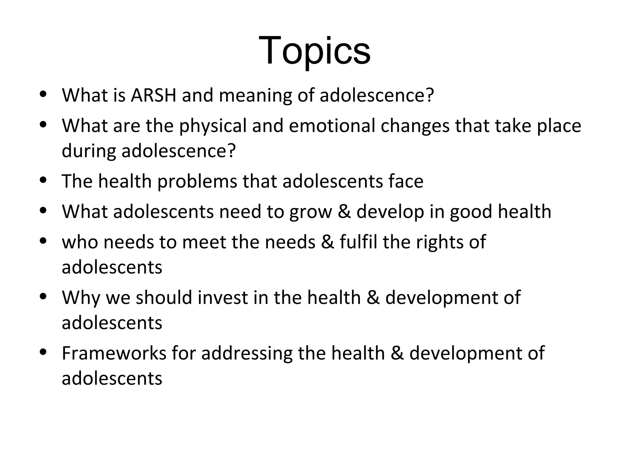 Concept Of Adolescent Sexual And Reproductive Health Asrh Problems