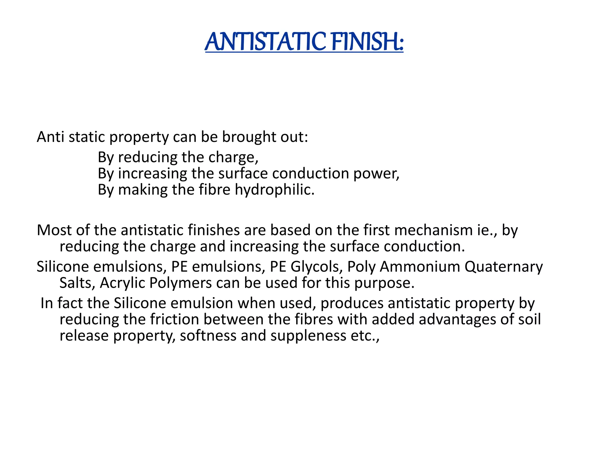 Anti static finish | PPTX