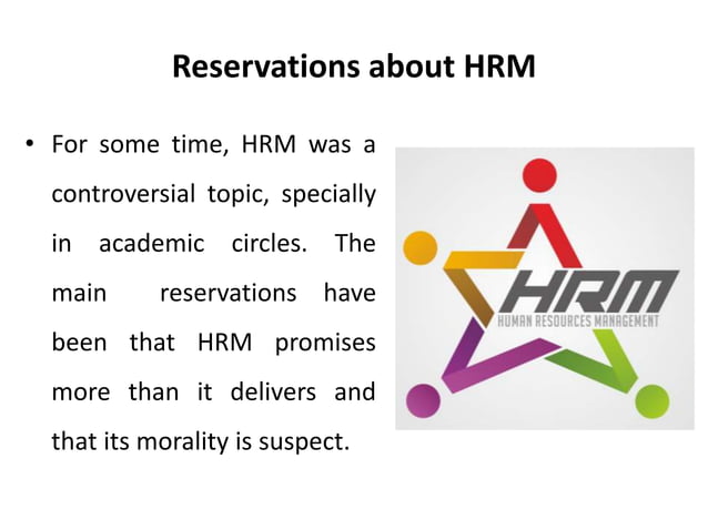 Reservations about HRM - human resource management | PPTX