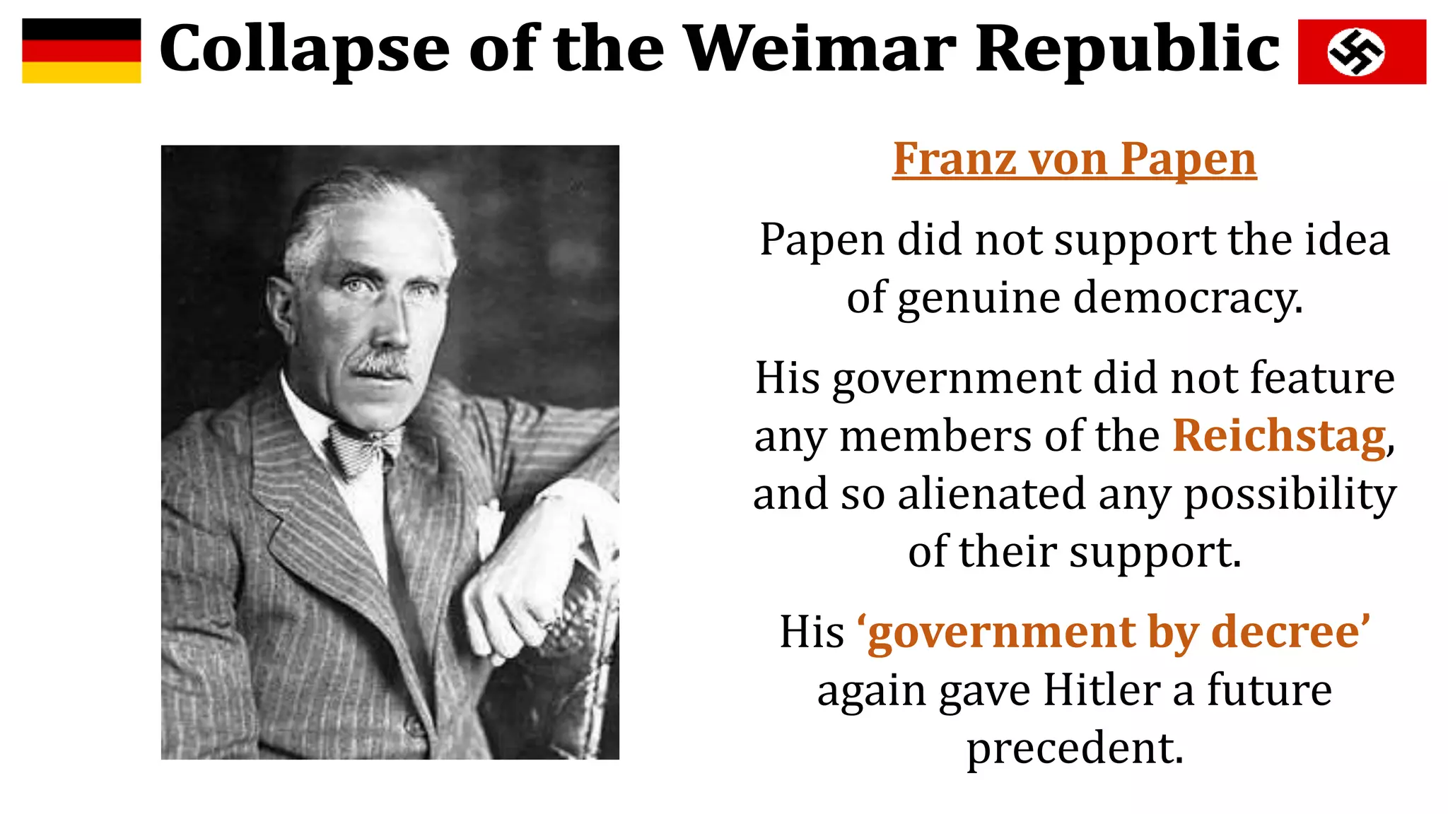 Collapse of the Weimar Republic - mistakes and weaknesses of nazi ...