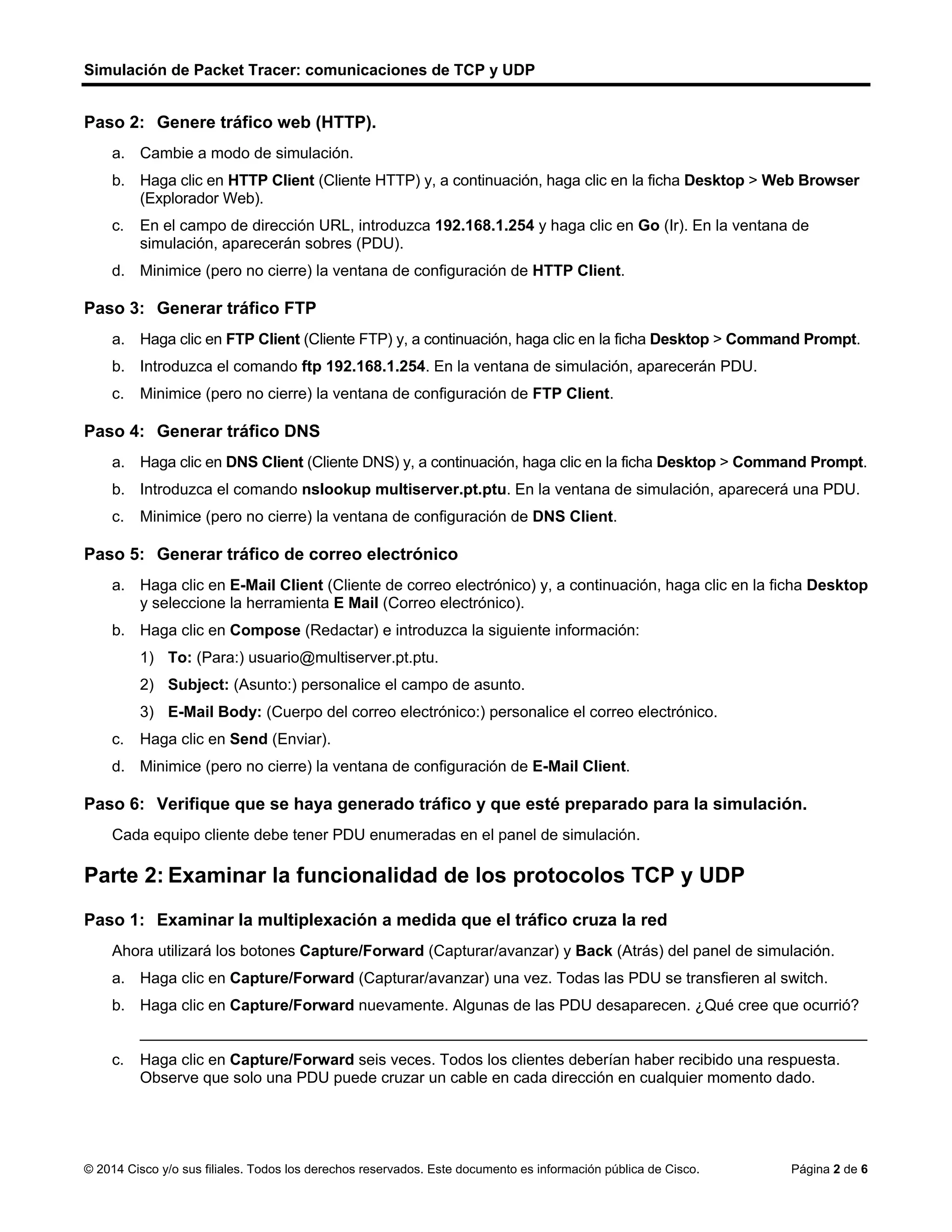 7 3 1 2 Packet Tracer Simulation Exploration Of Tcp And Udp