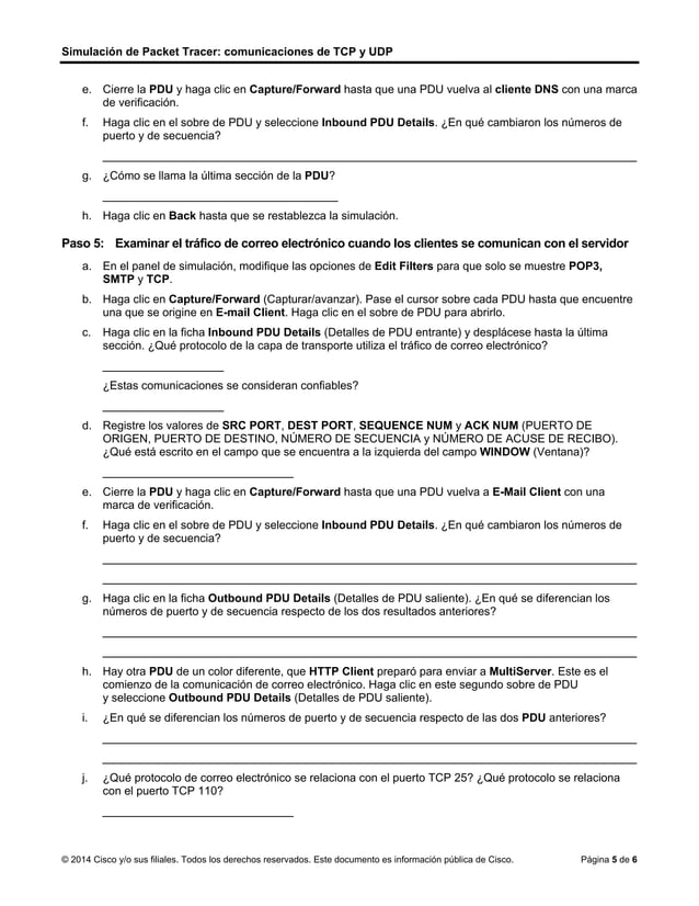 7 3 1 2 Packet Tracer Simulation Exploration Of Tcp And Udp Instructions Pdf