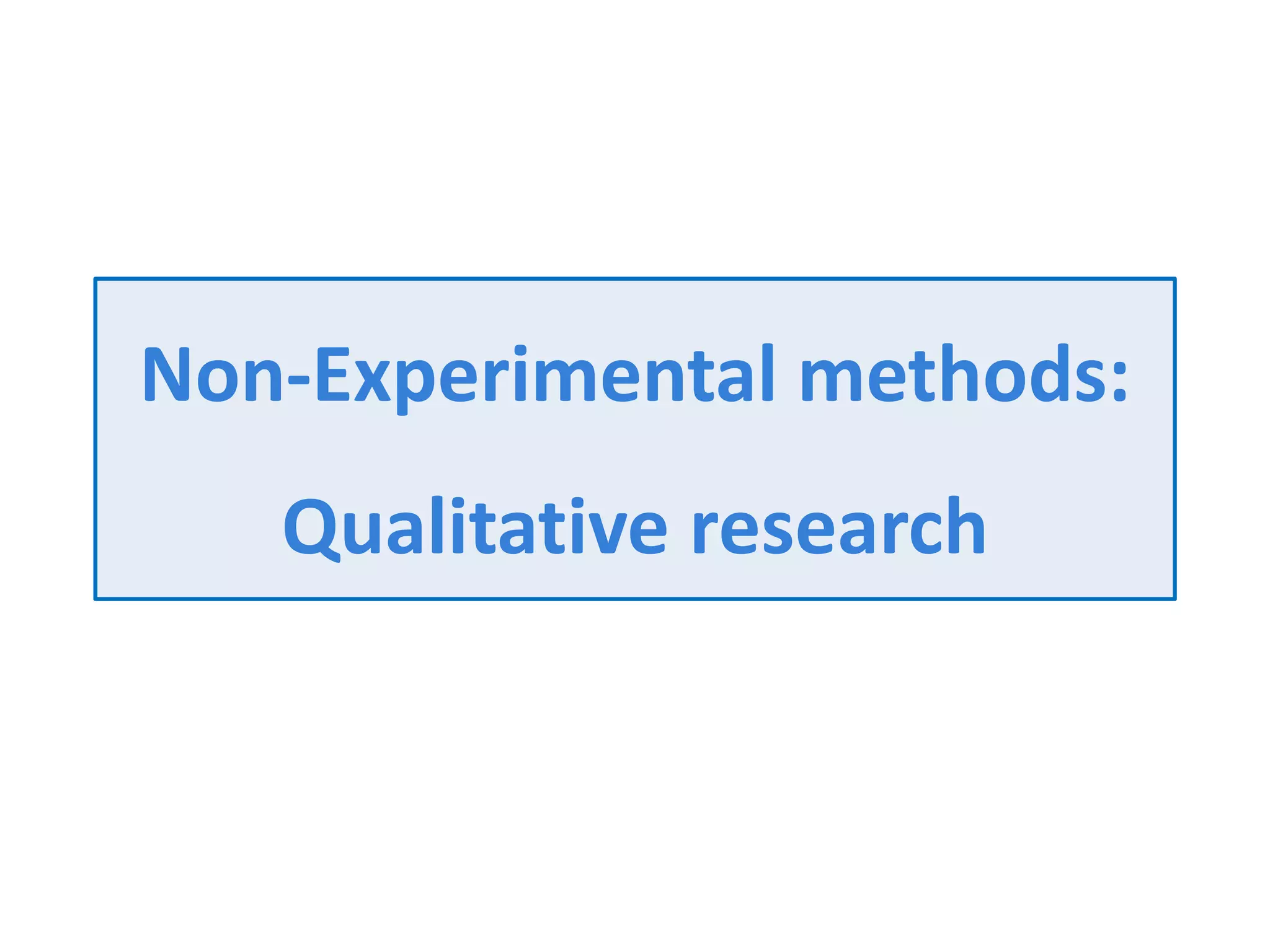Non experimental methods | PPT
